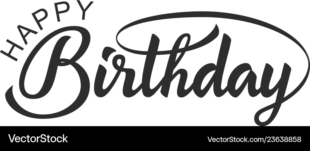 Happy birthday inscription Royalty Free Vector Image