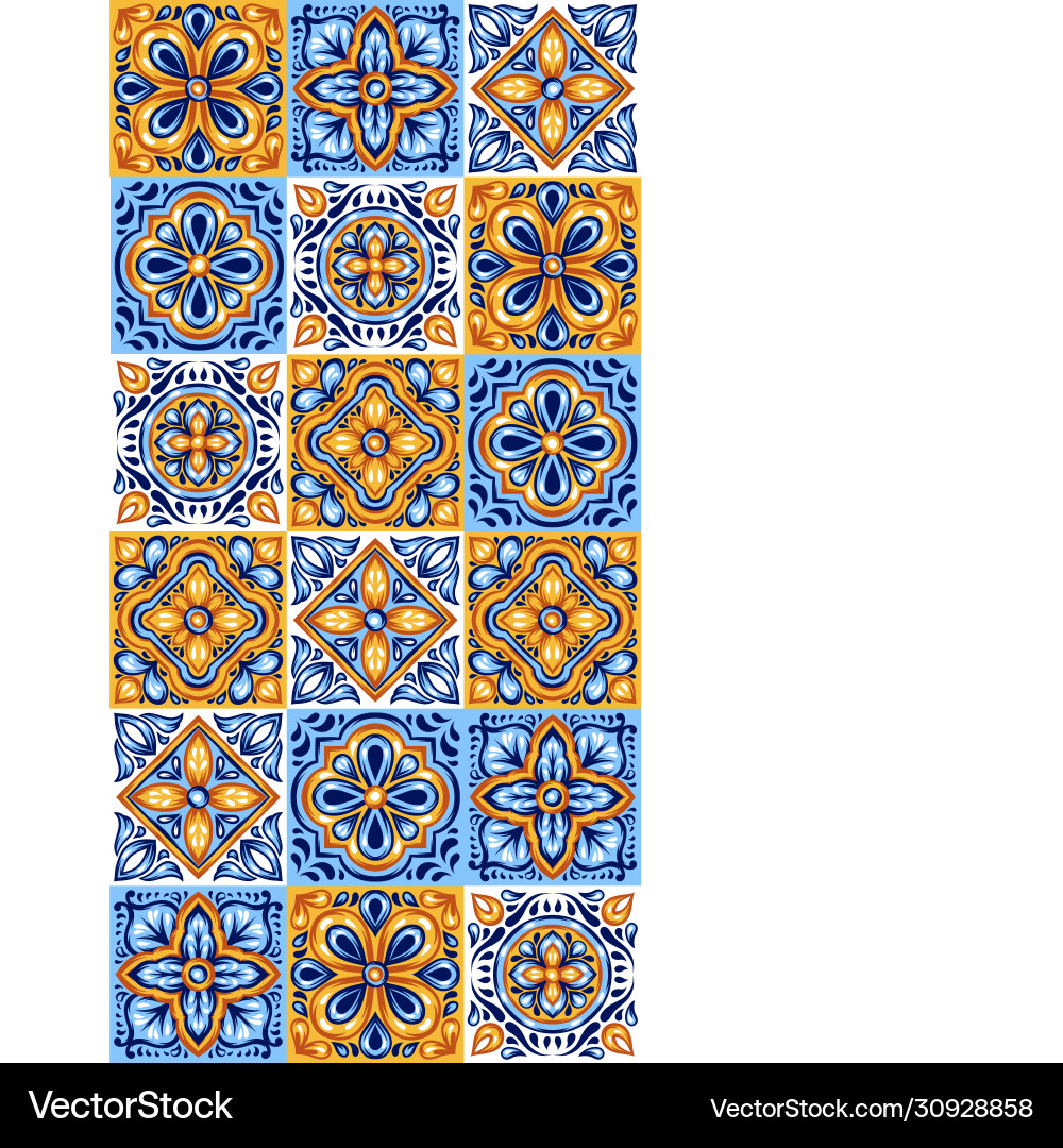Italian ceramic tile pattern mediterranean Vector Image