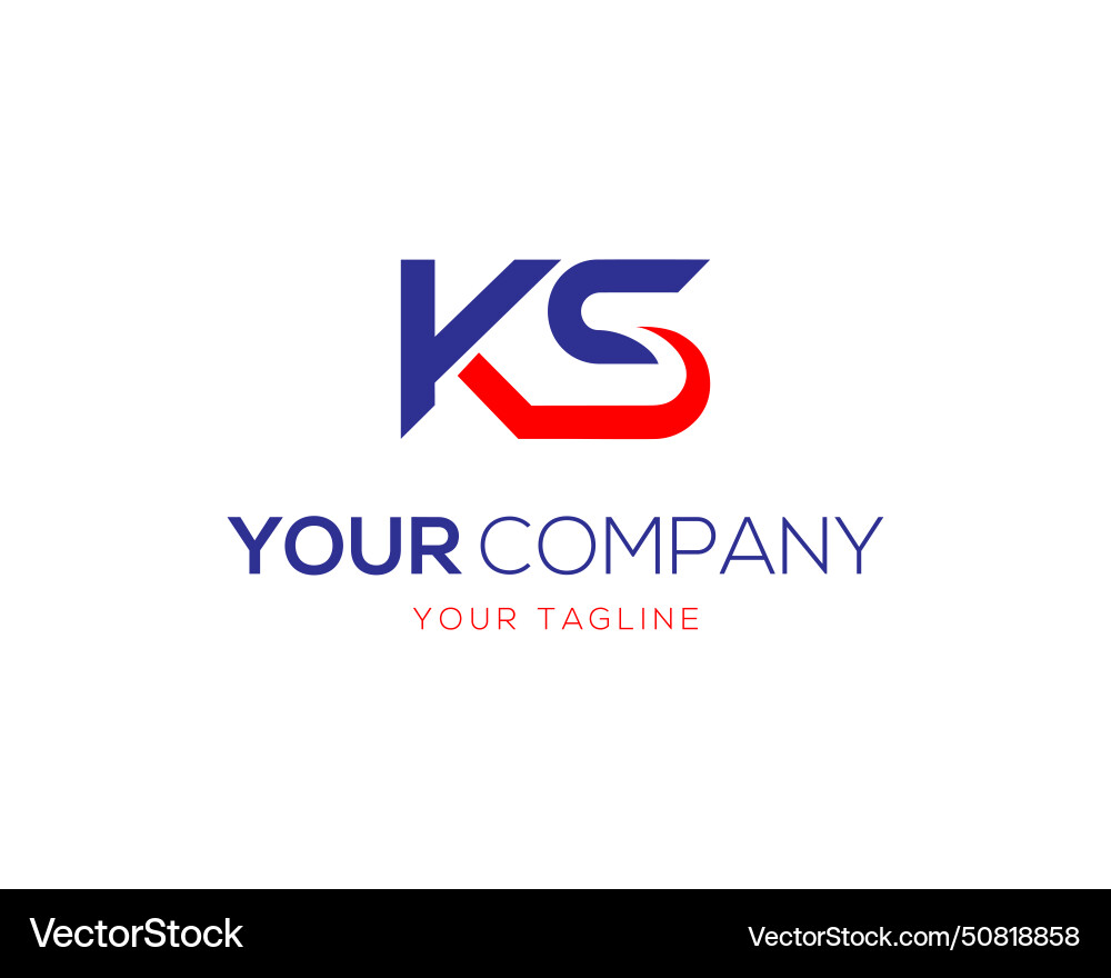 Letter ks logo monogram design Royalty Free Vector Image