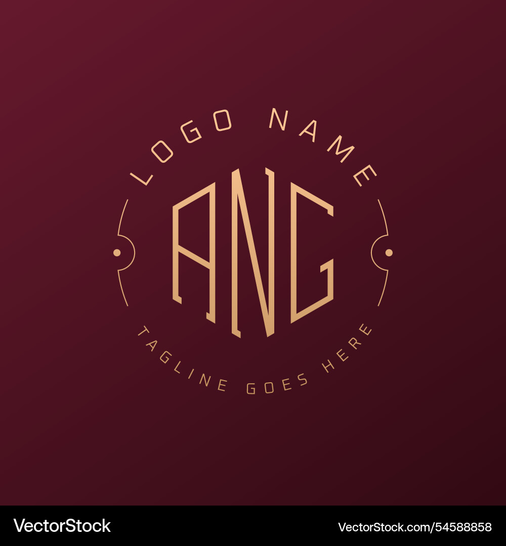 Luxury ang logo design elegant letter Royalty Free Vector