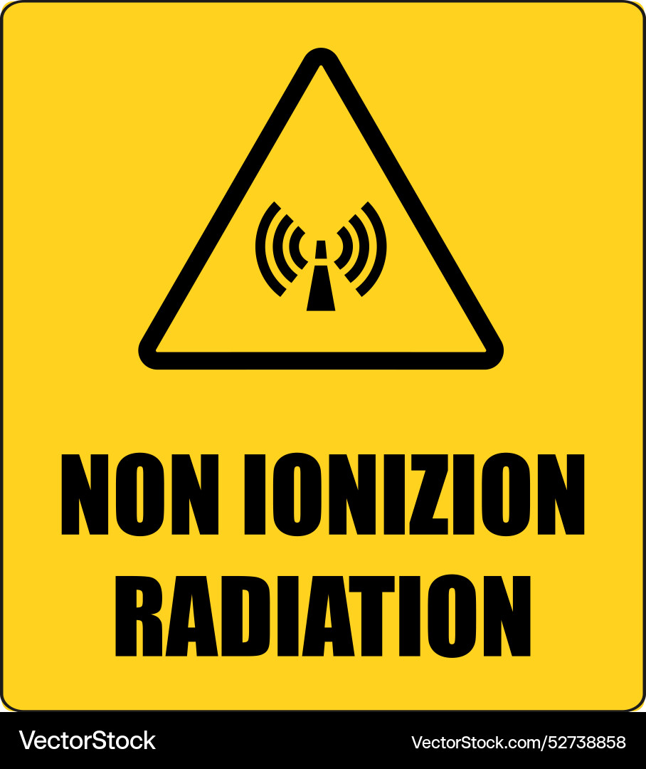 Non ionizing radiation board symbol Royalty Free Vector