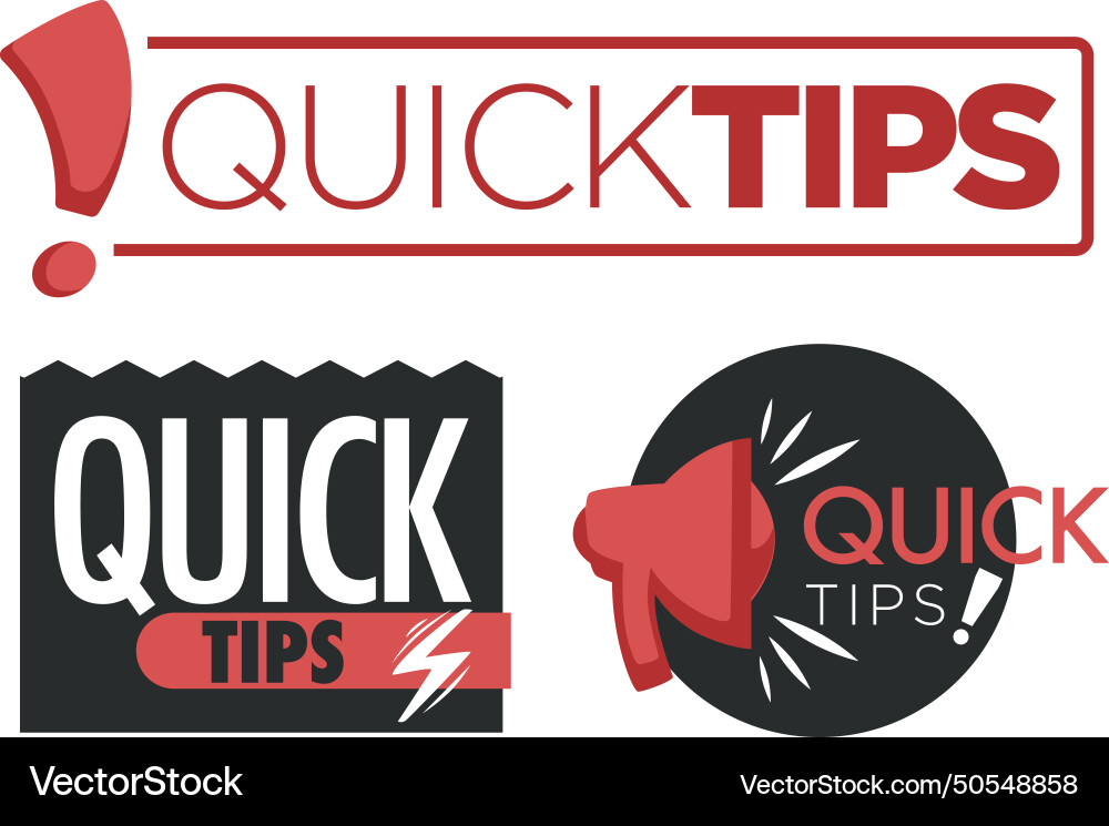 Suggestion trick and solutions advice quick tips Vector Image
