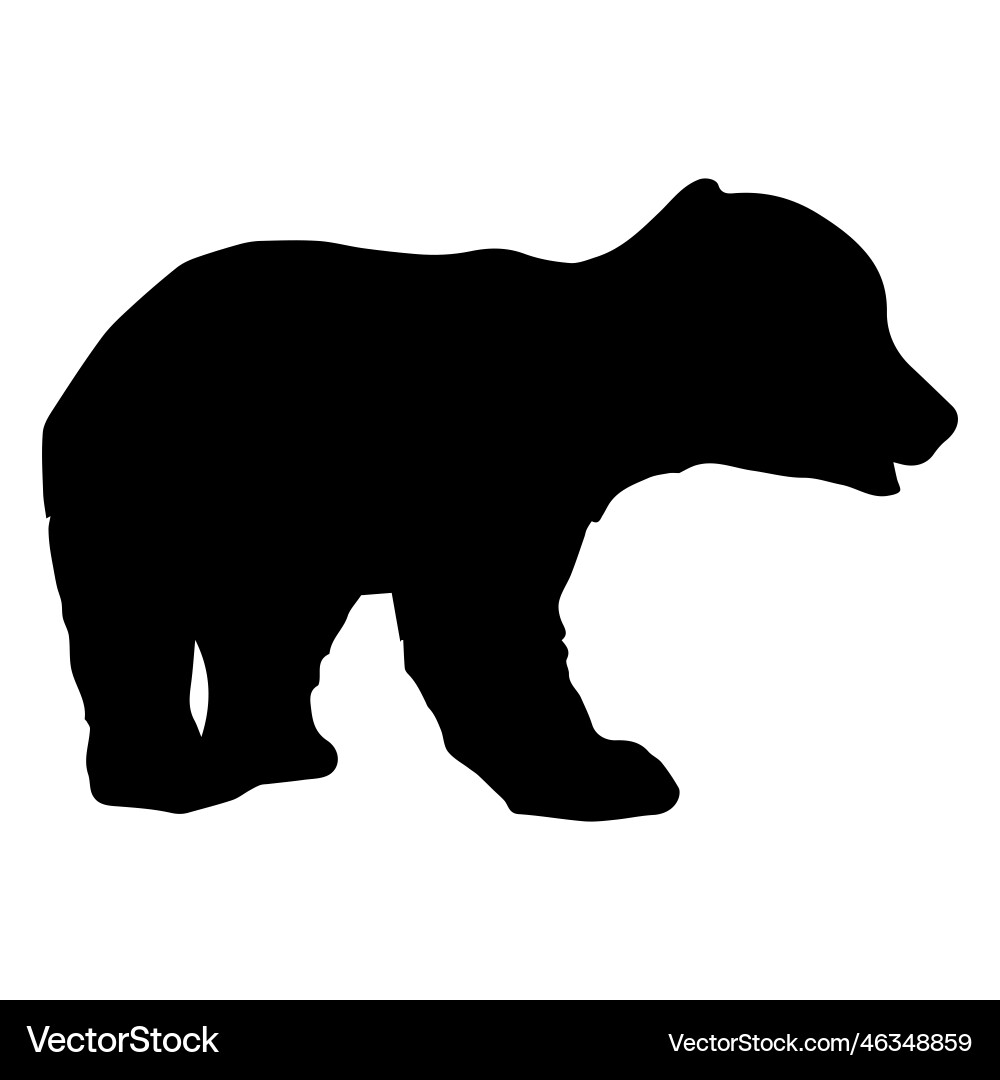 Bear cub silhouette Royalty Free Vector Image - VectorStock