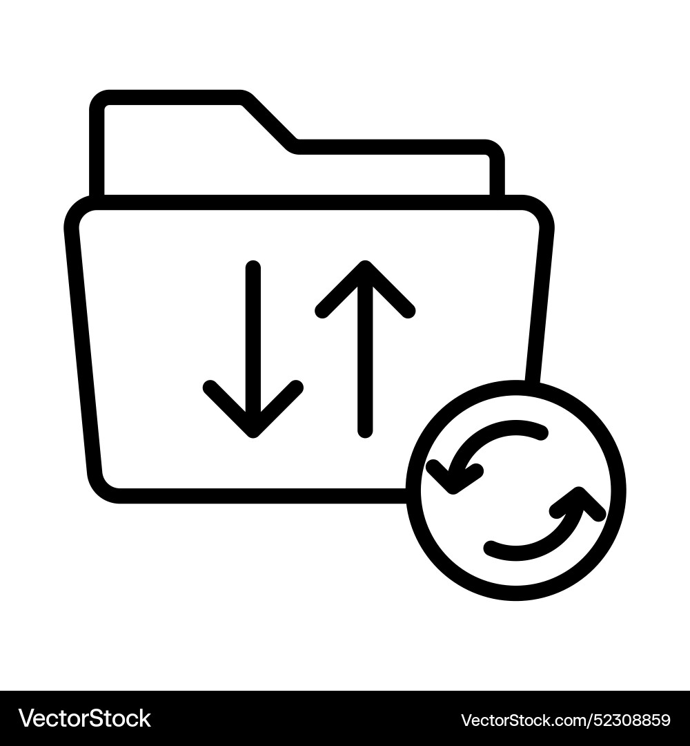 Data recovery icon linear logo mark in black Vector Image
