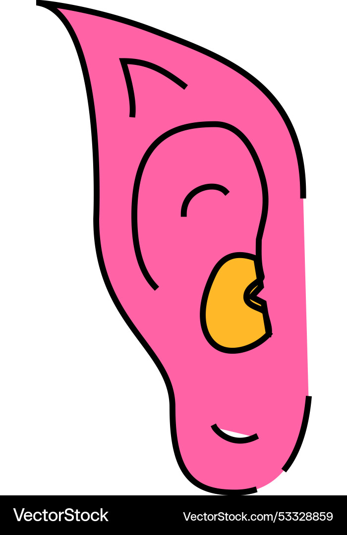 Elf ears sign icon color Royalty Free Vector Image