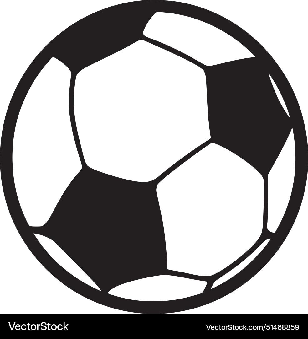 Football - black and white Royalty Free Vector Image