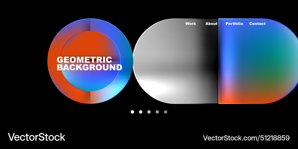 Geometric abstract glassmorphism with circles Vector Image