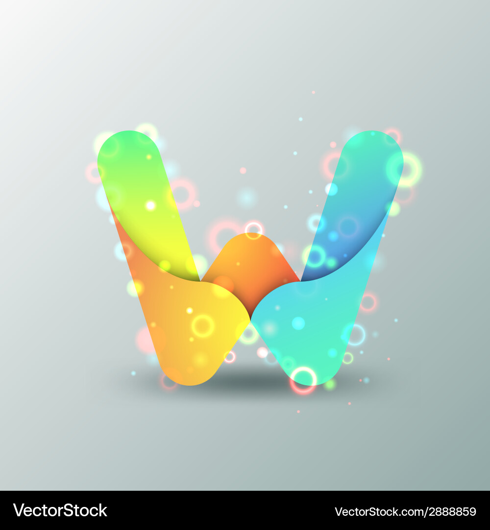 Modern capital letter w Royalty Free Vector Image
