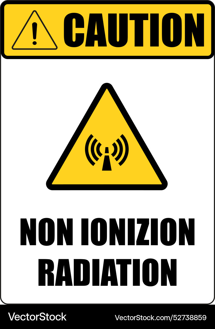 Non ionizing radiation board symbol Royalty Free Vector
