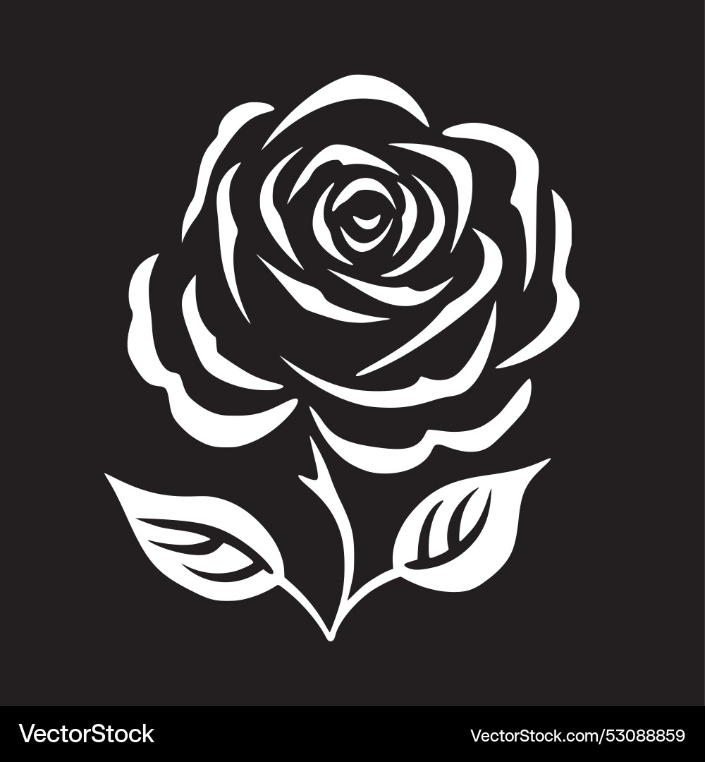 Rose - black and white isolated icon Royalty Free Vector