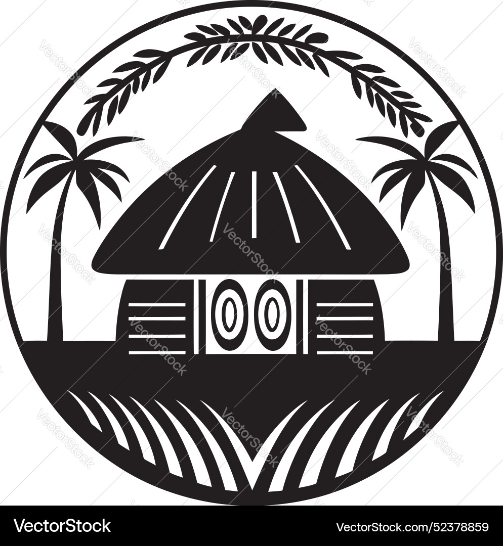 Rustic hideaway iconic african hut symbol Vector Image