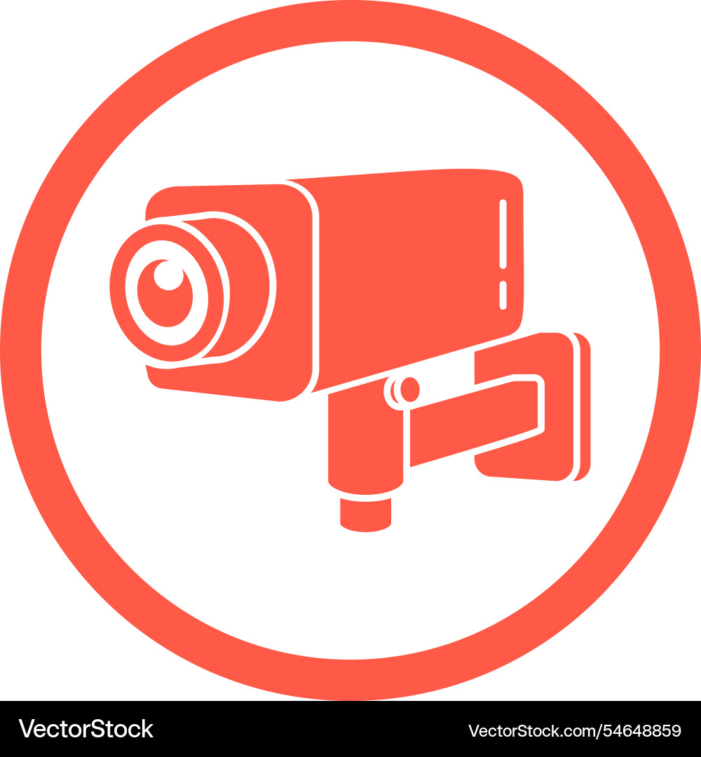 Security video camera sign Royalty Free Vector Image