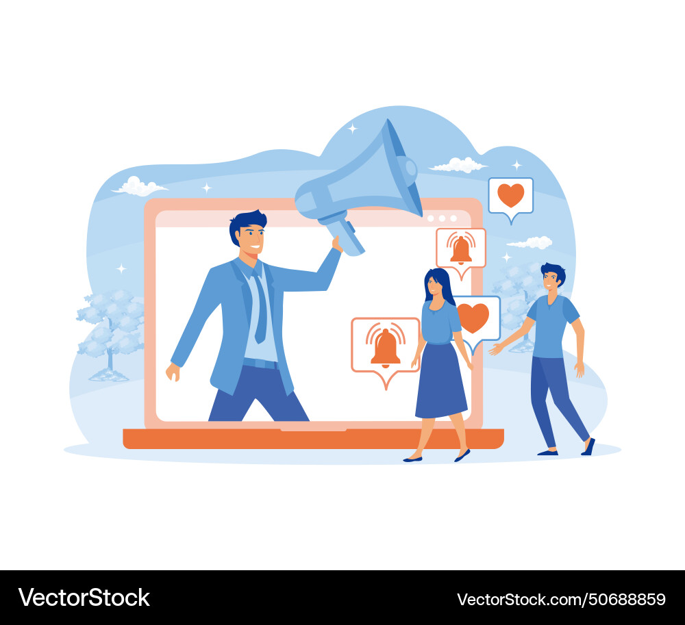 Social media influence concept key opinion Vector Image