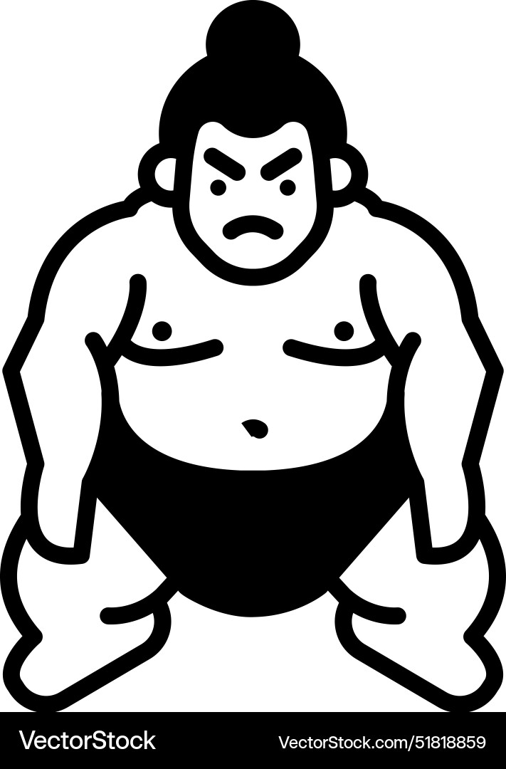 Sumo icon in line style Royalty Free Vector Image