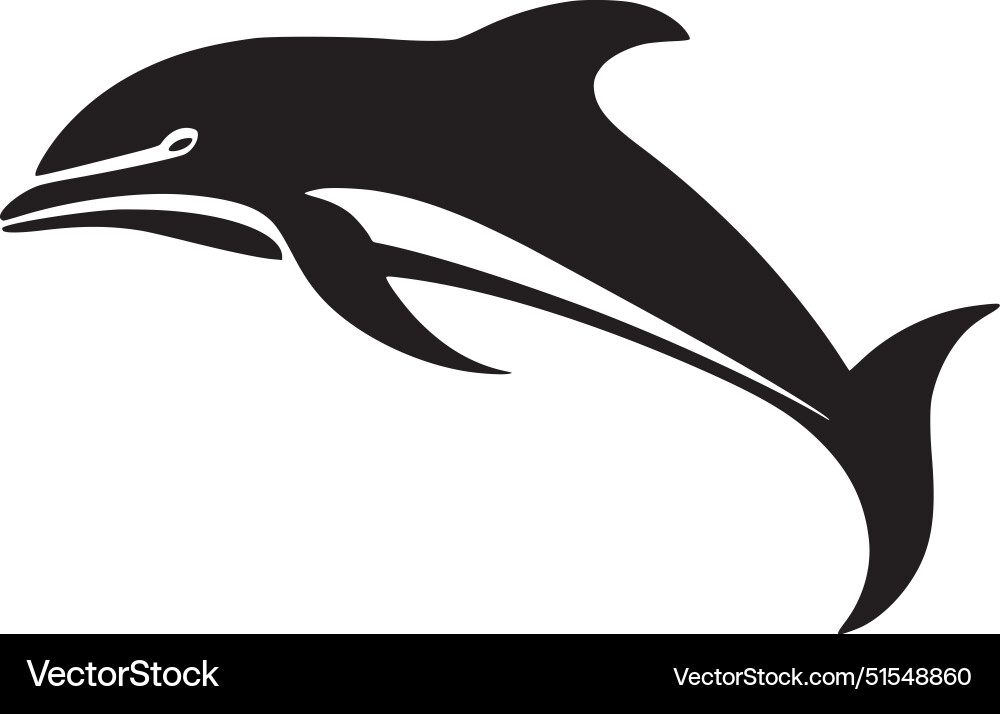 Dolphin - minimalist and simple silhouette Vector Image