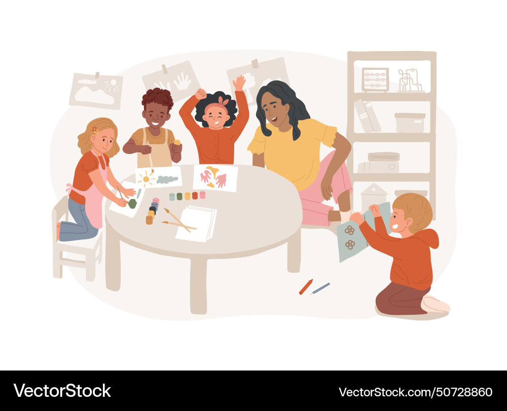 Kindergarten Isolated Concept Royalty Free Vector Image