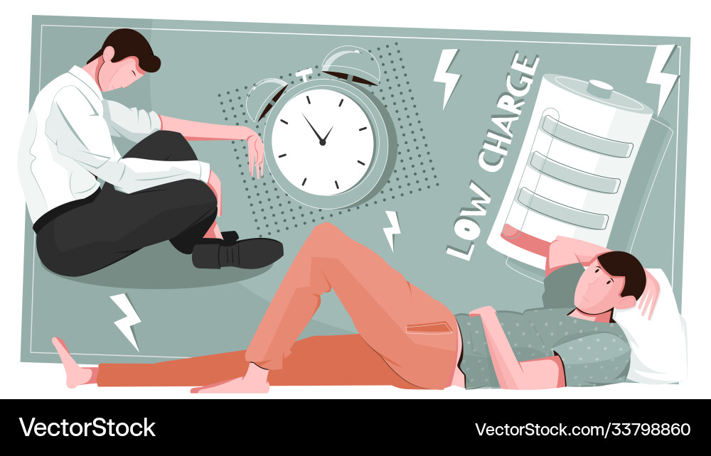 Male laziness flat composition Royalty Free Vector Image