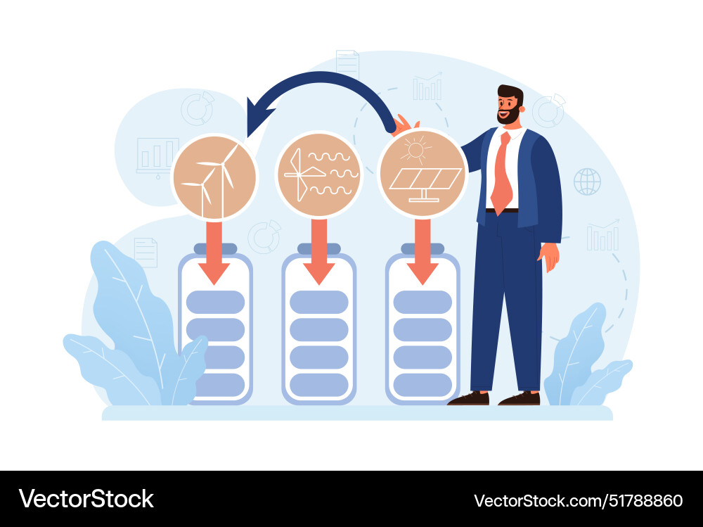 Renewable power sustainable electricity Royalty Free Vector