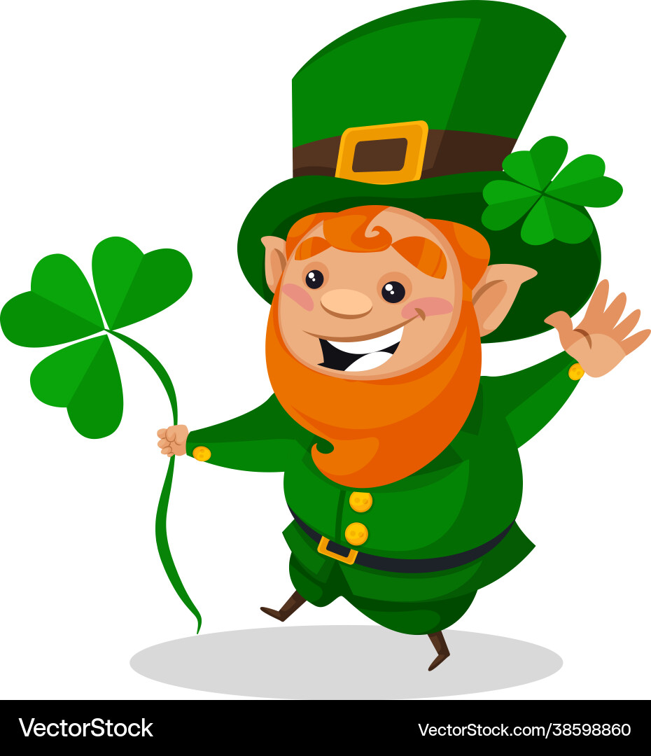 Saint patrick cartoon character Royalty Free Vector Image