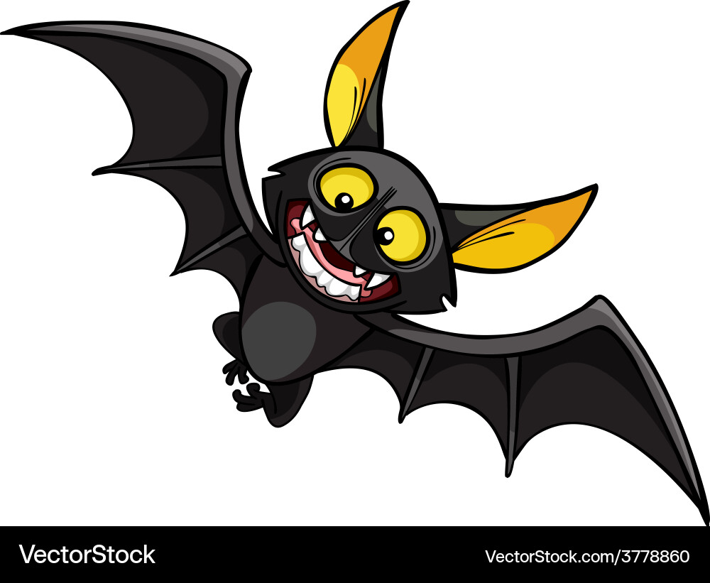 Smiling Cartoon Bat Royalty Free Vector Image - VectorStock