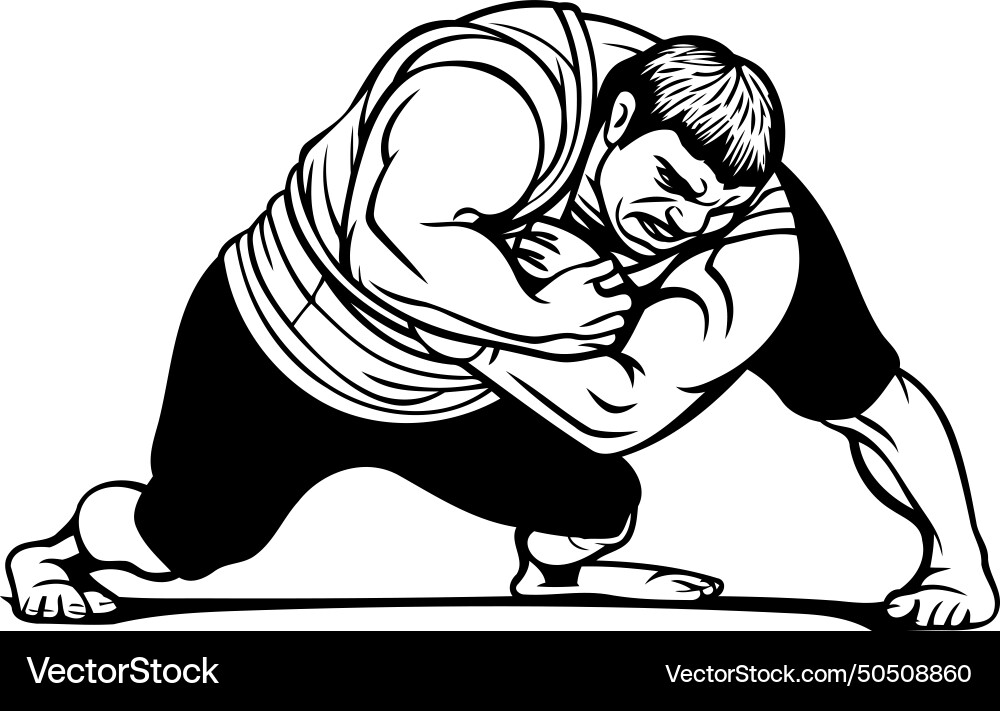 Sumo wrestler wrestling Royalty Free Vector Image