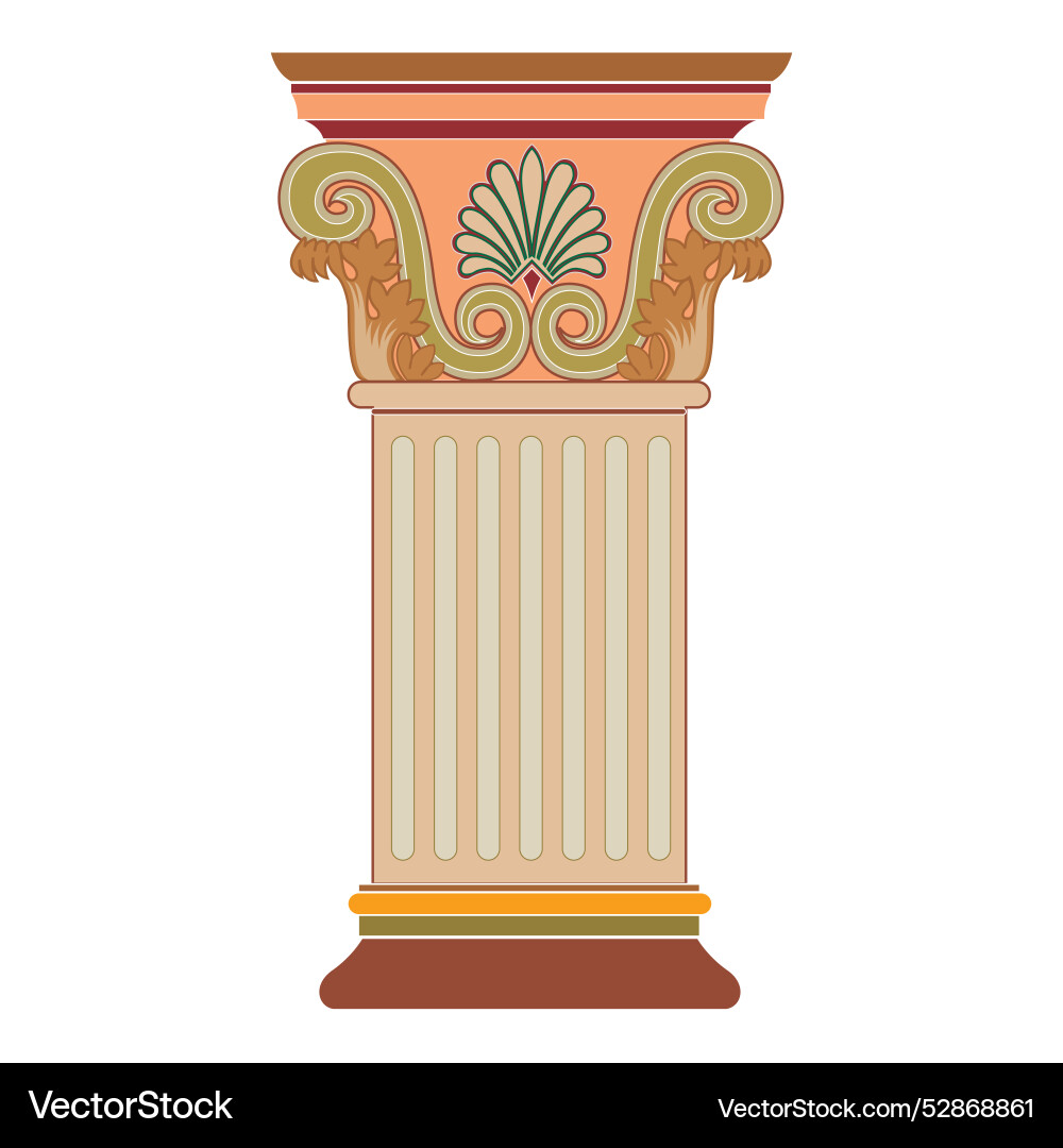 Antique white column realistic composition Vector Image