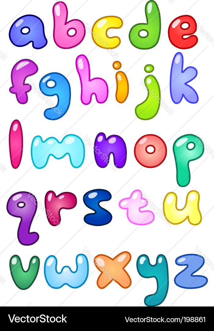 Bubble letters Royalty Free Vector Image - VectorStock