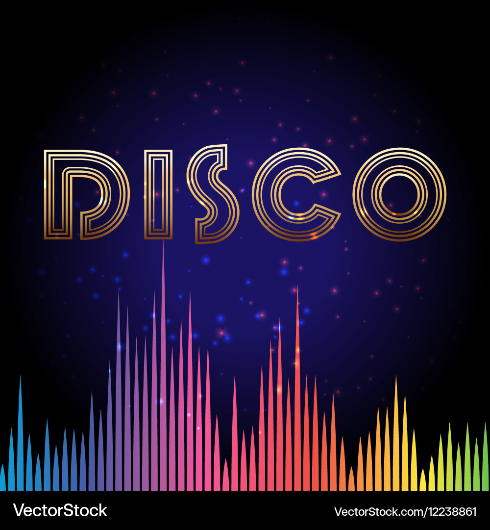 Disco background with soundwaves Royalty Free Vector Image