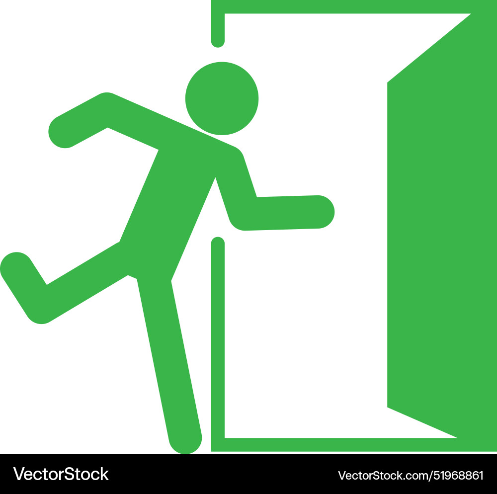 Emergency exit sign icon Royalty Free Vector Image