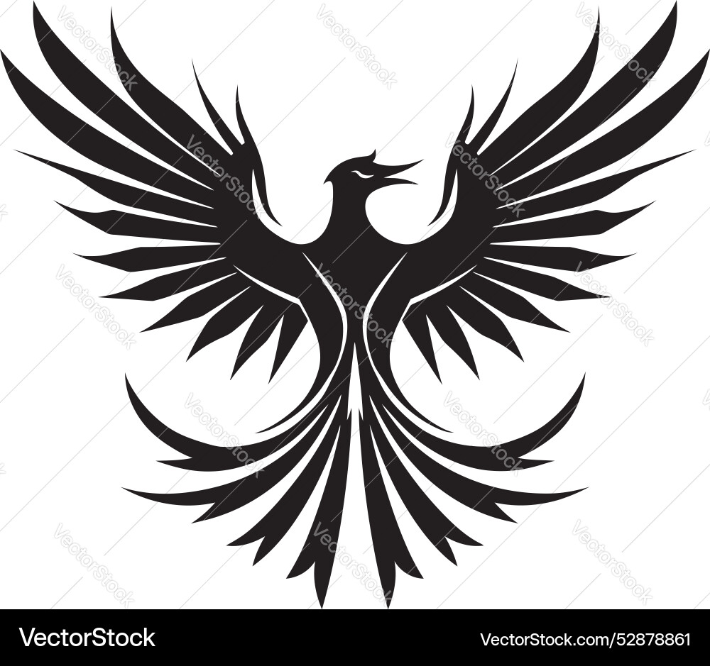 Enigmatic phoenix graphic icon dark logo Vector Image
