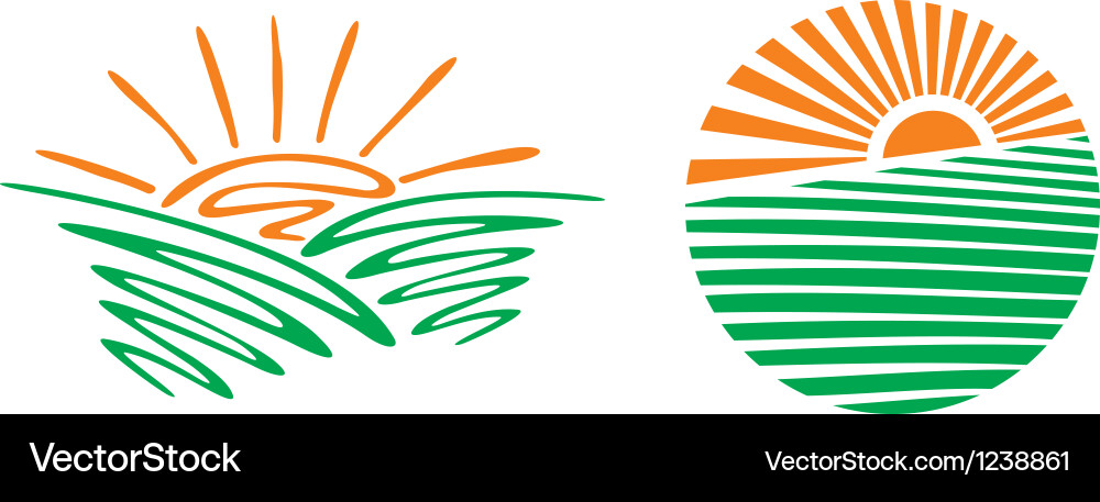 Stylized of sunset-sunrise Royalty Free Vector Image