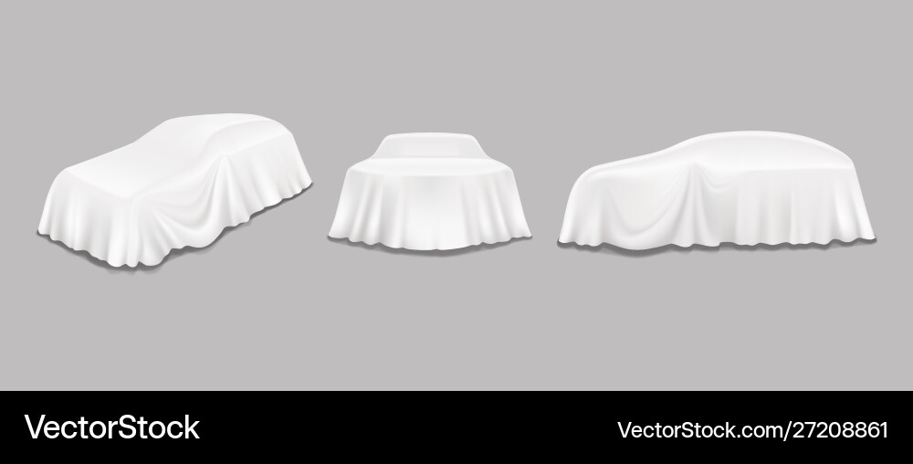 White car reveal curtain isolated Royalty Free Vector Image