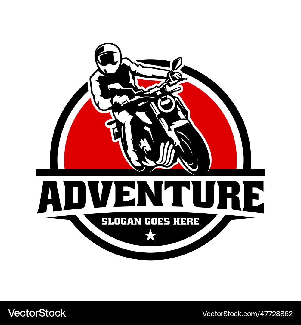 Biker riding motorcycle logo Royalty Free Vector Image Biker riding motorcycle logo Royalty Free Vector Image