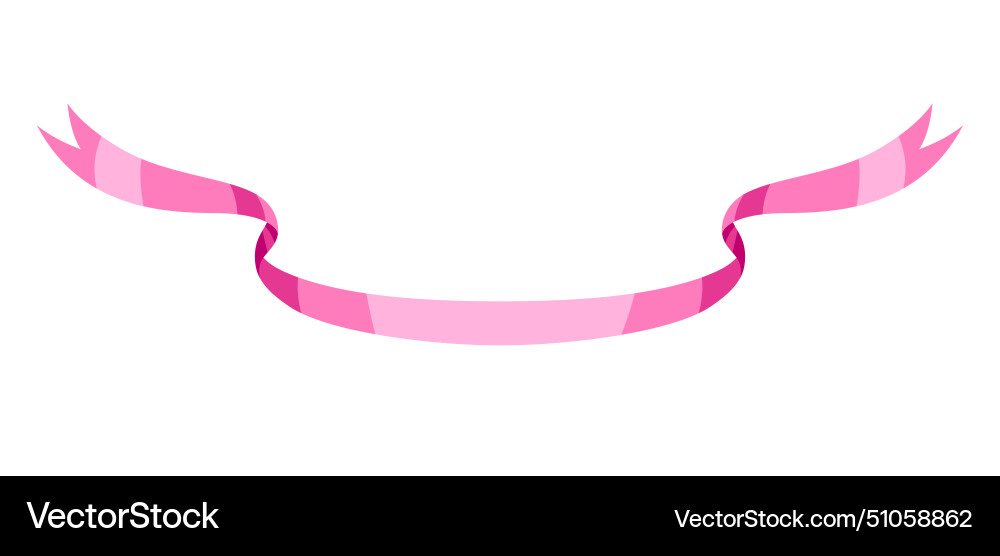 Curly pink ribbon beautiful decorative elegant Vector Image