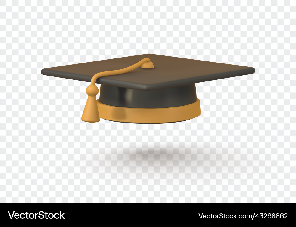 Cute cartoon graduation cap education degree Vector Image