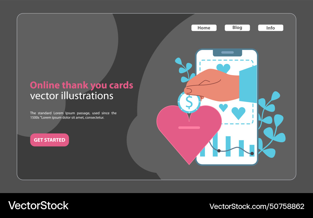 Expressing gratitude digitally set a heartfelt Vector Image