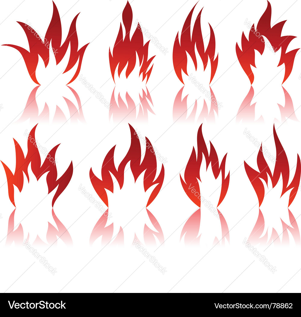 Fire patterns set Royalty Free Vector Image - VectorStock
