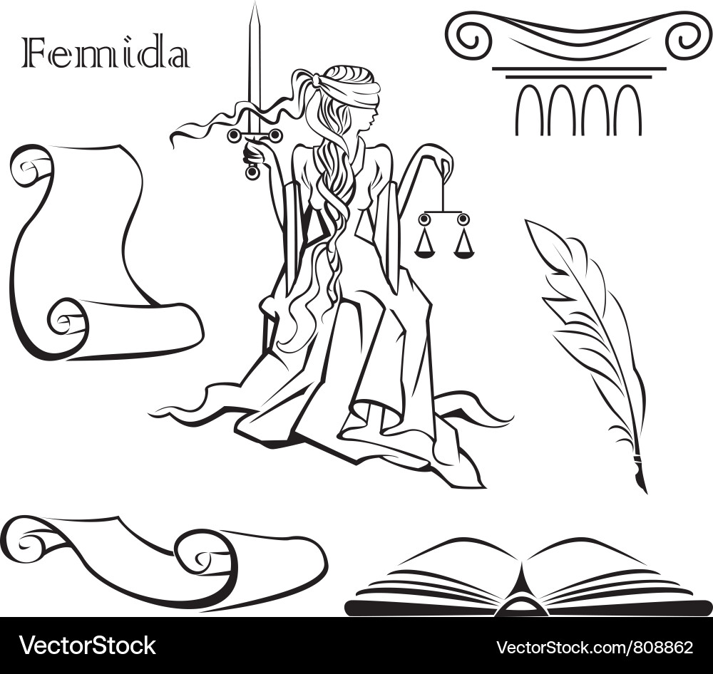 Justice Symbols Collection Royalty Free Vector Image