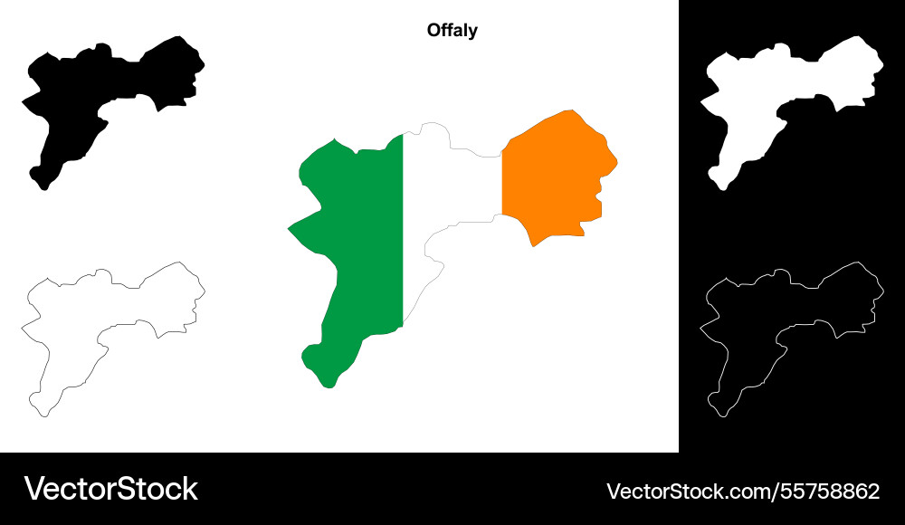 Offaly outline map Royalty Free Vector Image - VectorStock