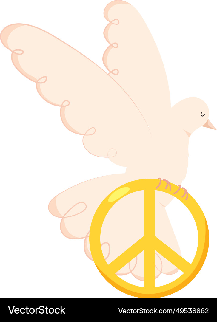 Peace dove and symbol Royalty Free Vector Image