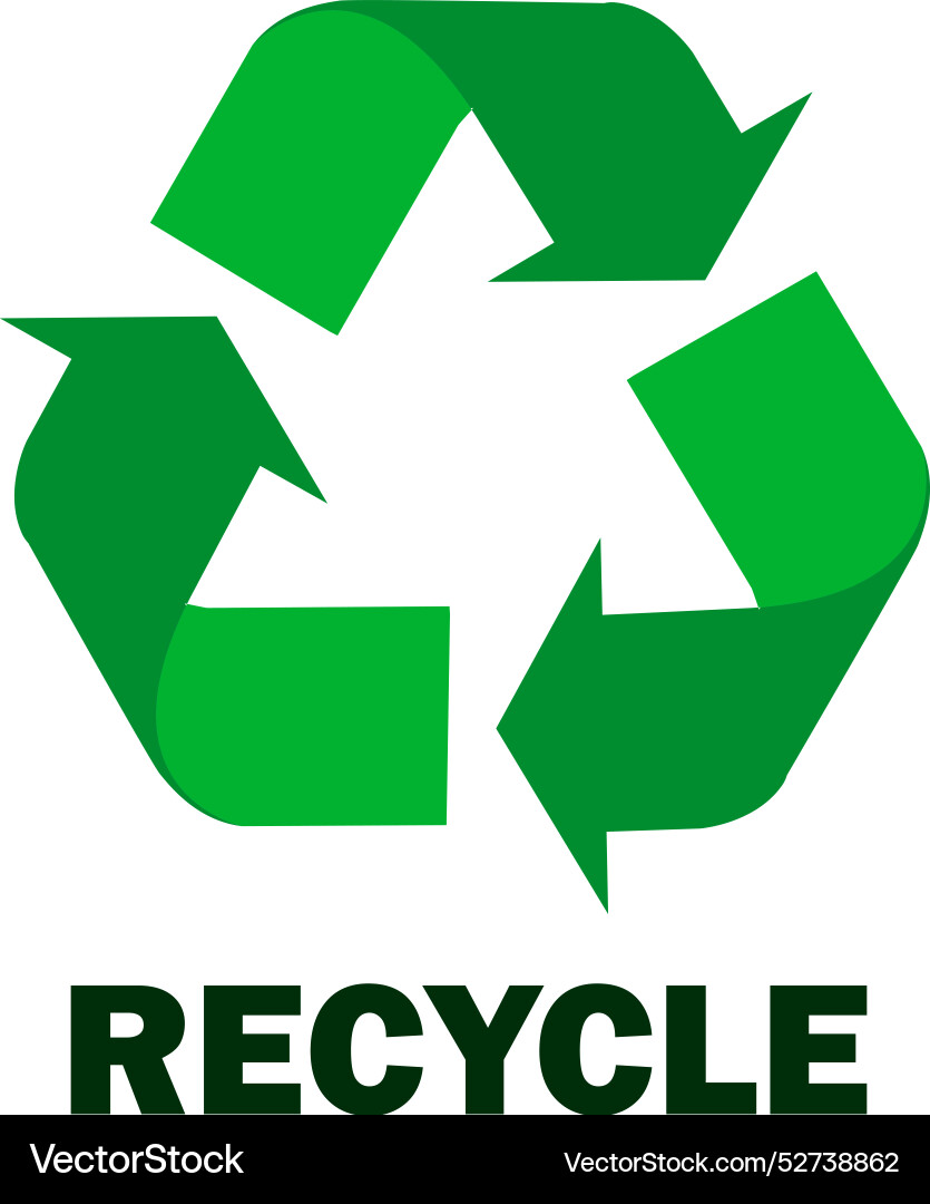 Recycling green sign symbol Royalty Free Vector Image