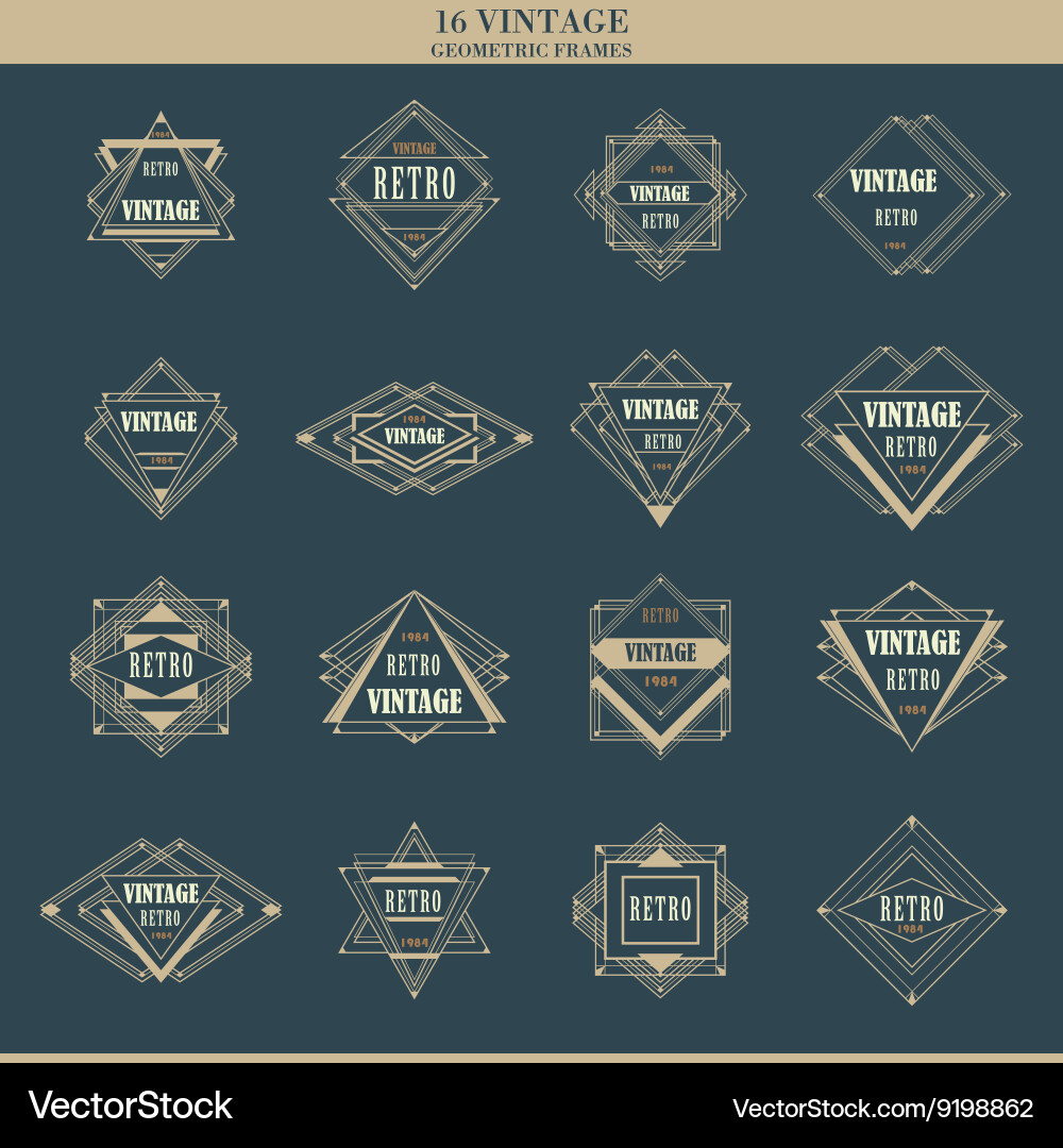 Set of line art deco logotypes frames borders Vector Image