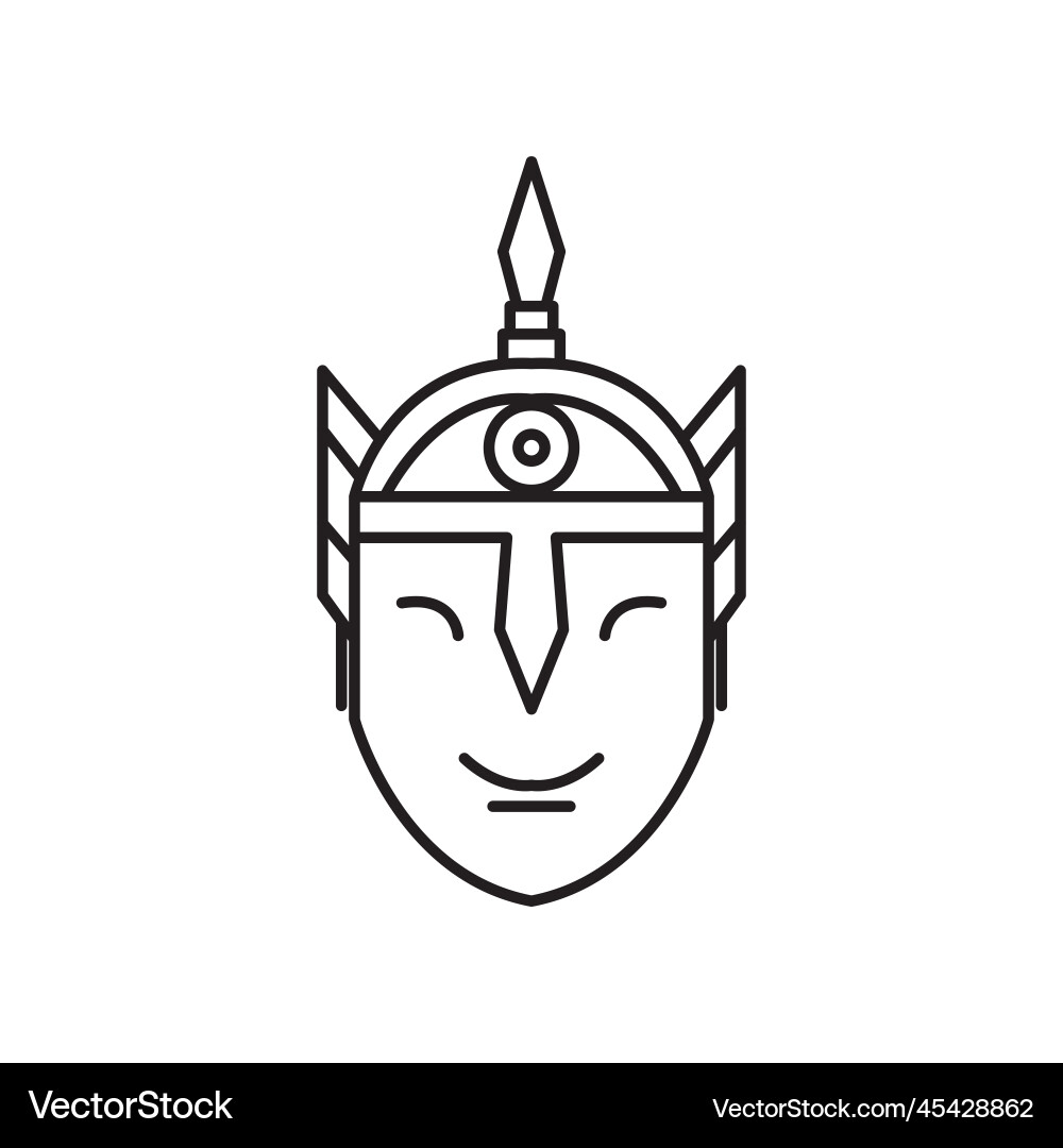 Thailand culture line icon logo Royalty Free Vector Image