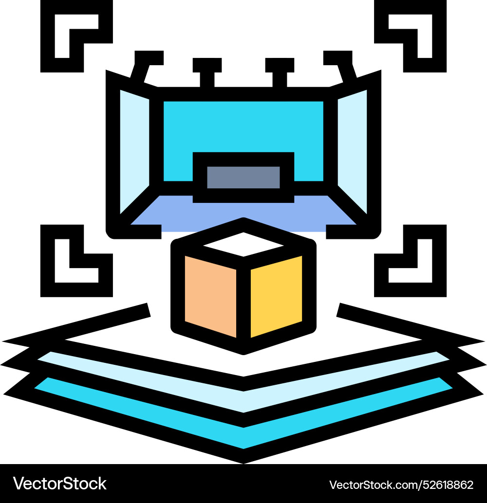 Trade show virtual conference color icon Vector Image