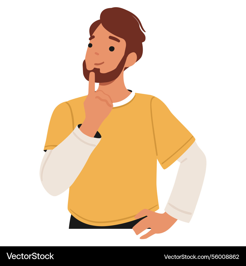 Young hipster positive guy cartoon character Vector Image