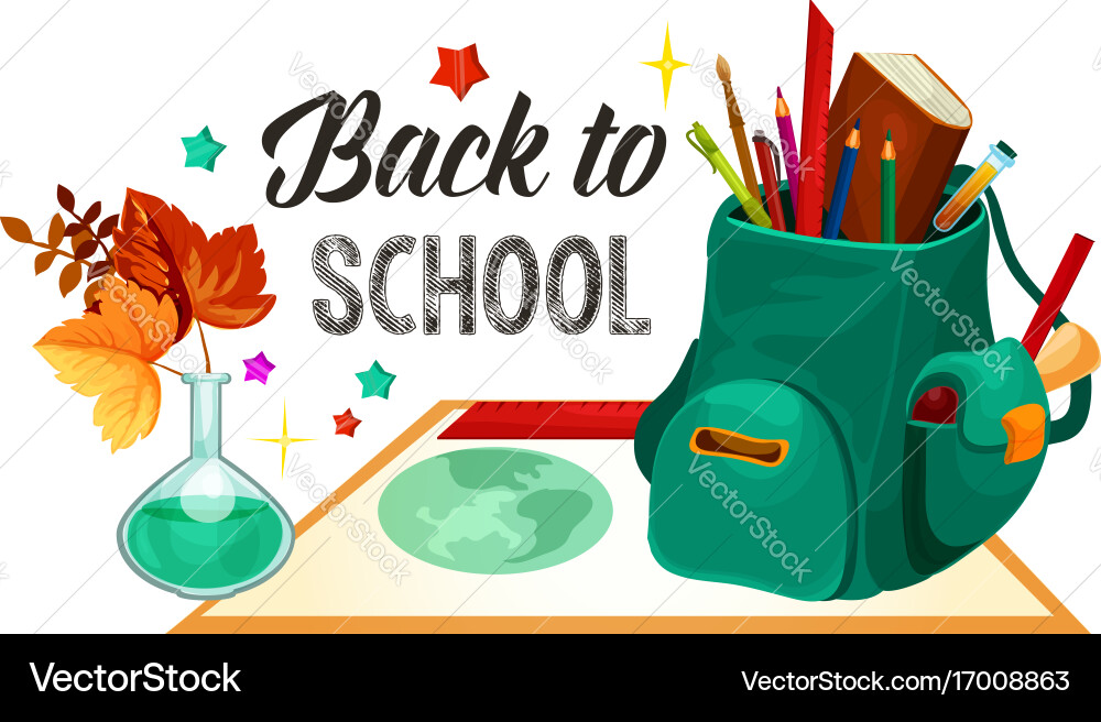Back to school chemistry lesson poster Royalty Free Vector