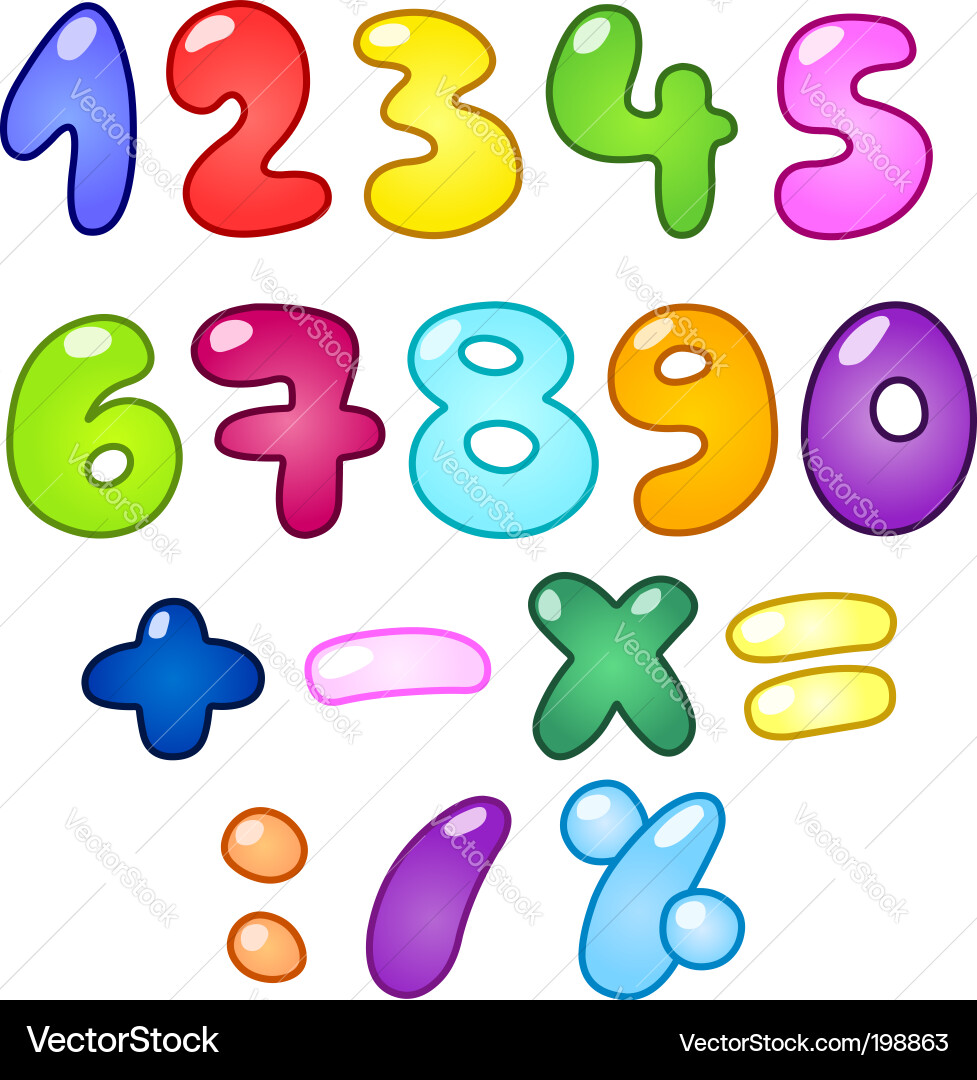 Bubble numbers Royalty Free Vector Image - VectorStock