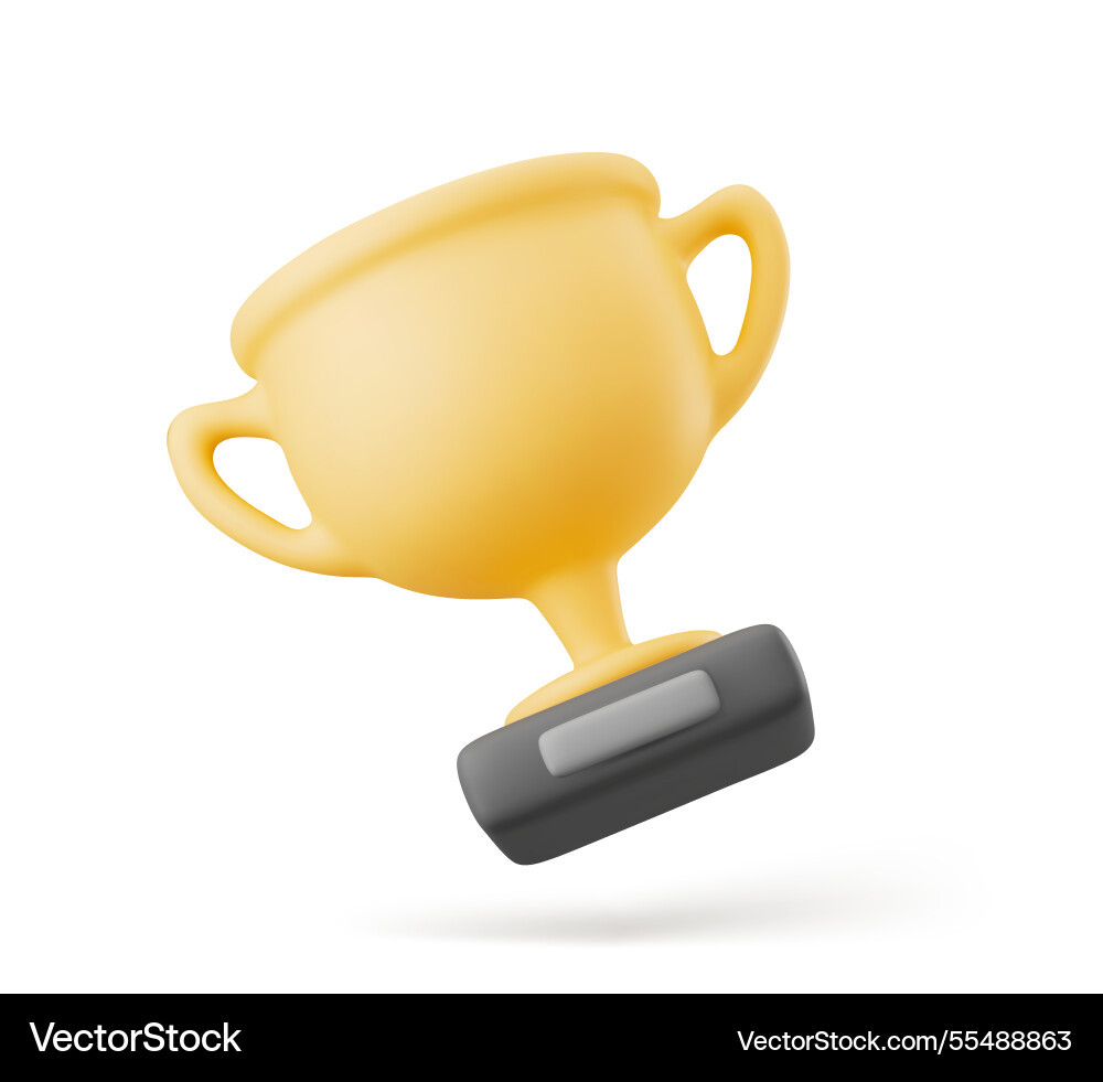 Champion cup 3d win prize first place sport Vector Image