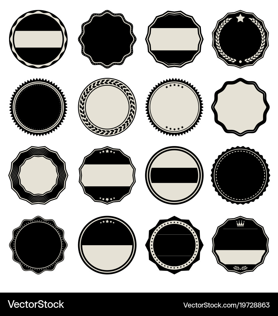 Collection of blank labels Royalty Free Vector Image