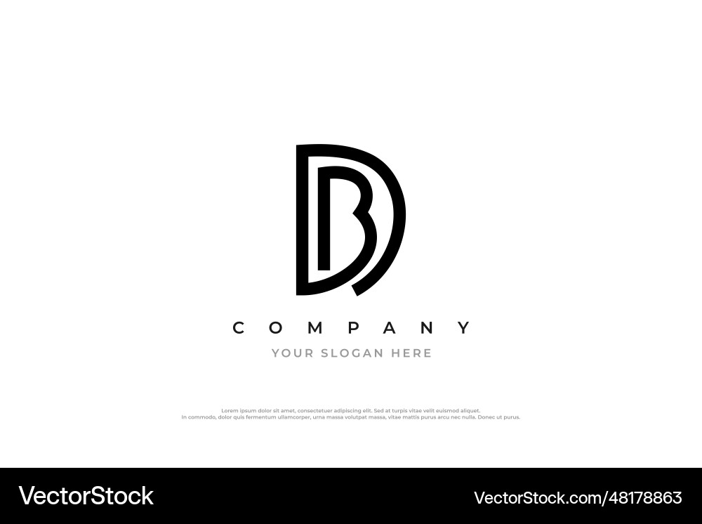 Initial letter bd monogram logo design Royalty Free Vector